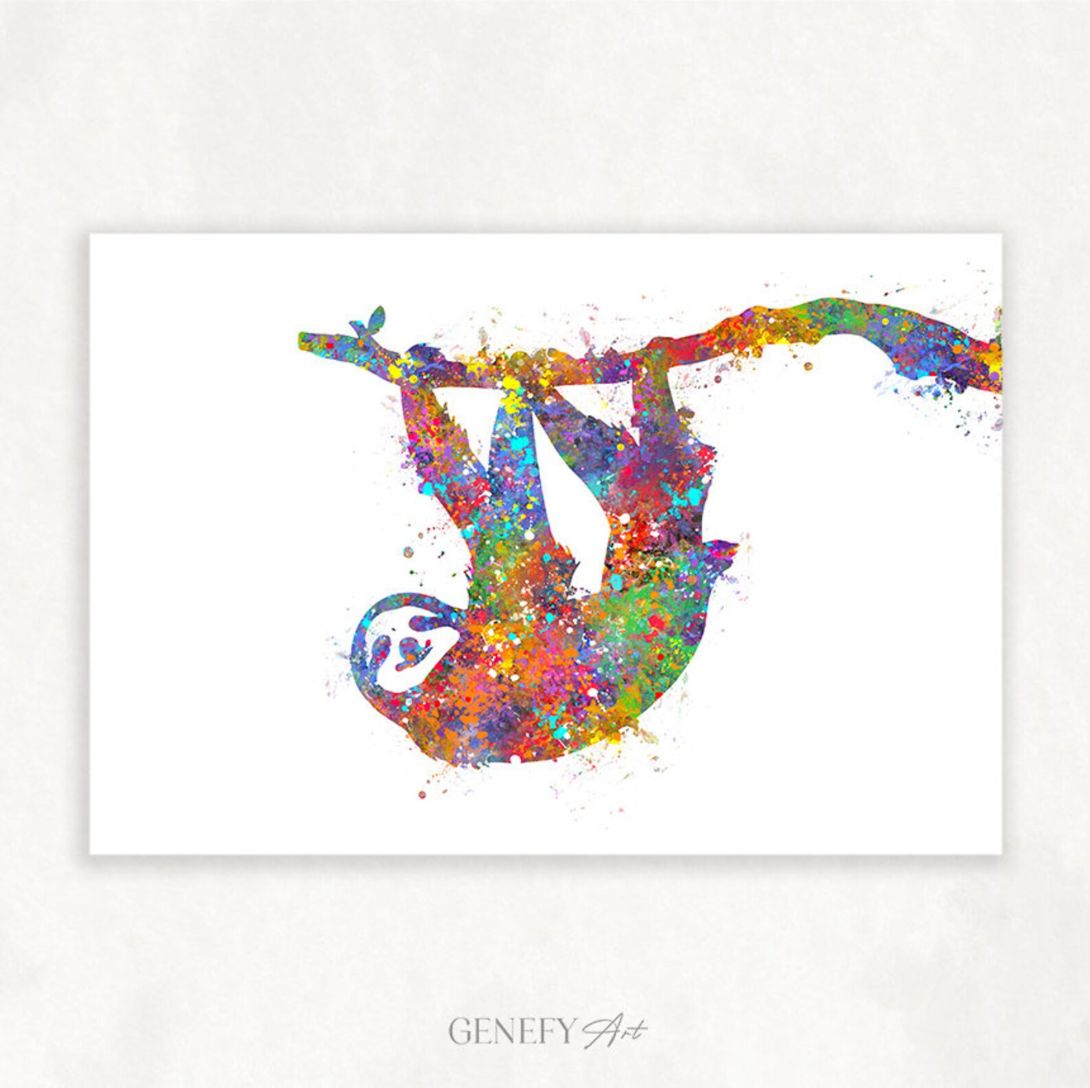 Sloth Watercolour Print Sloth Prints Sloth Poster Sloth - Etsy