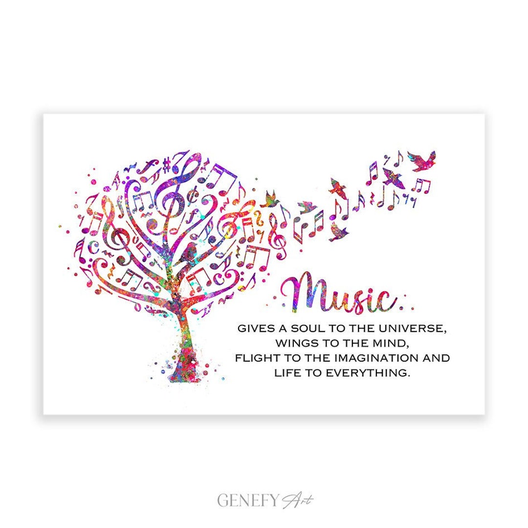 Music Inspirational Quote Art Print - Treble Clef Music Symbol ...