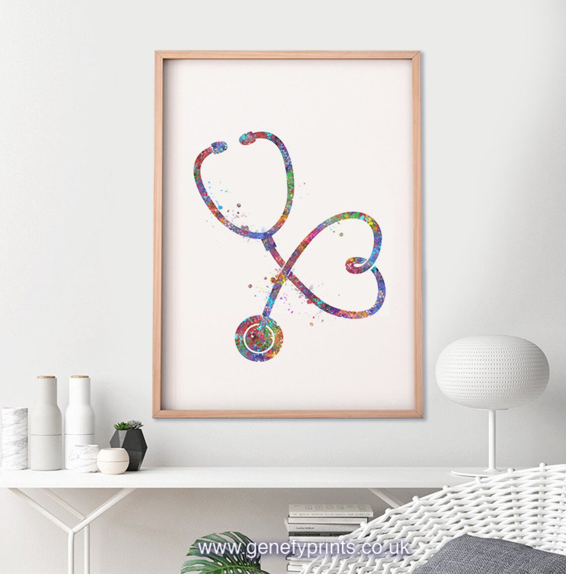 Stethoscope Watercolor Art Print Medical Tool Watercolor Art | Etsy