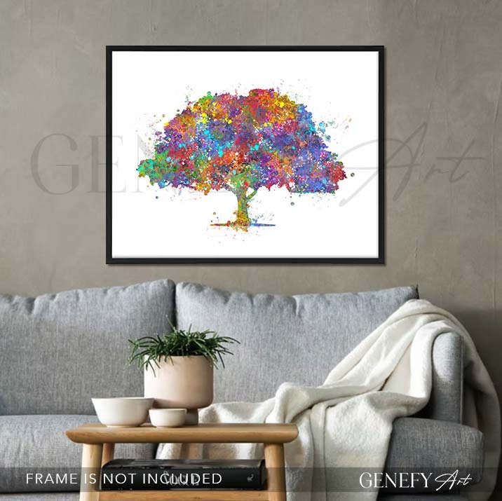 Tree Watercolor Print Nature Poster Tree Poster Tree - Etsy