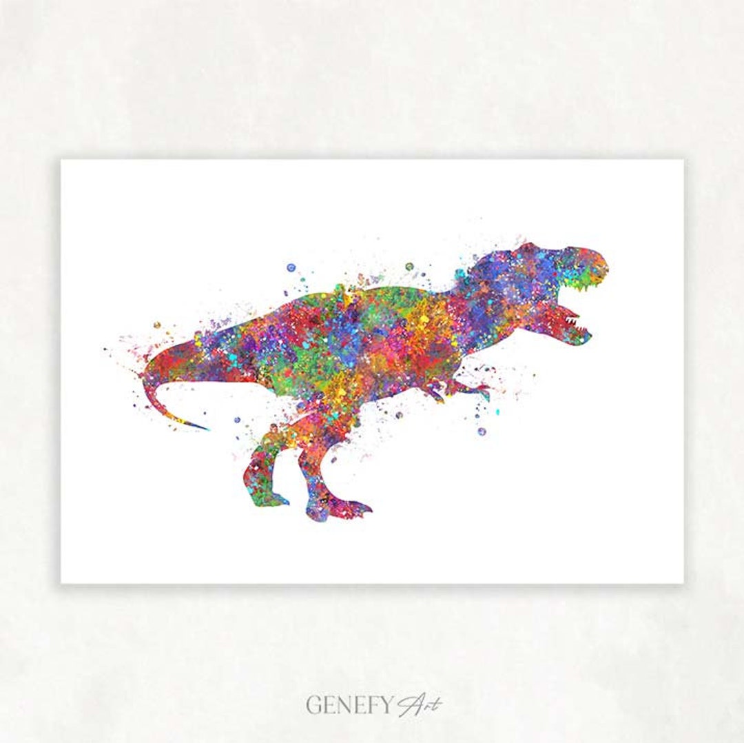 Tyrannosaurus T-rex Watercolor Print Dinosaur Watercolor Art Print T ...