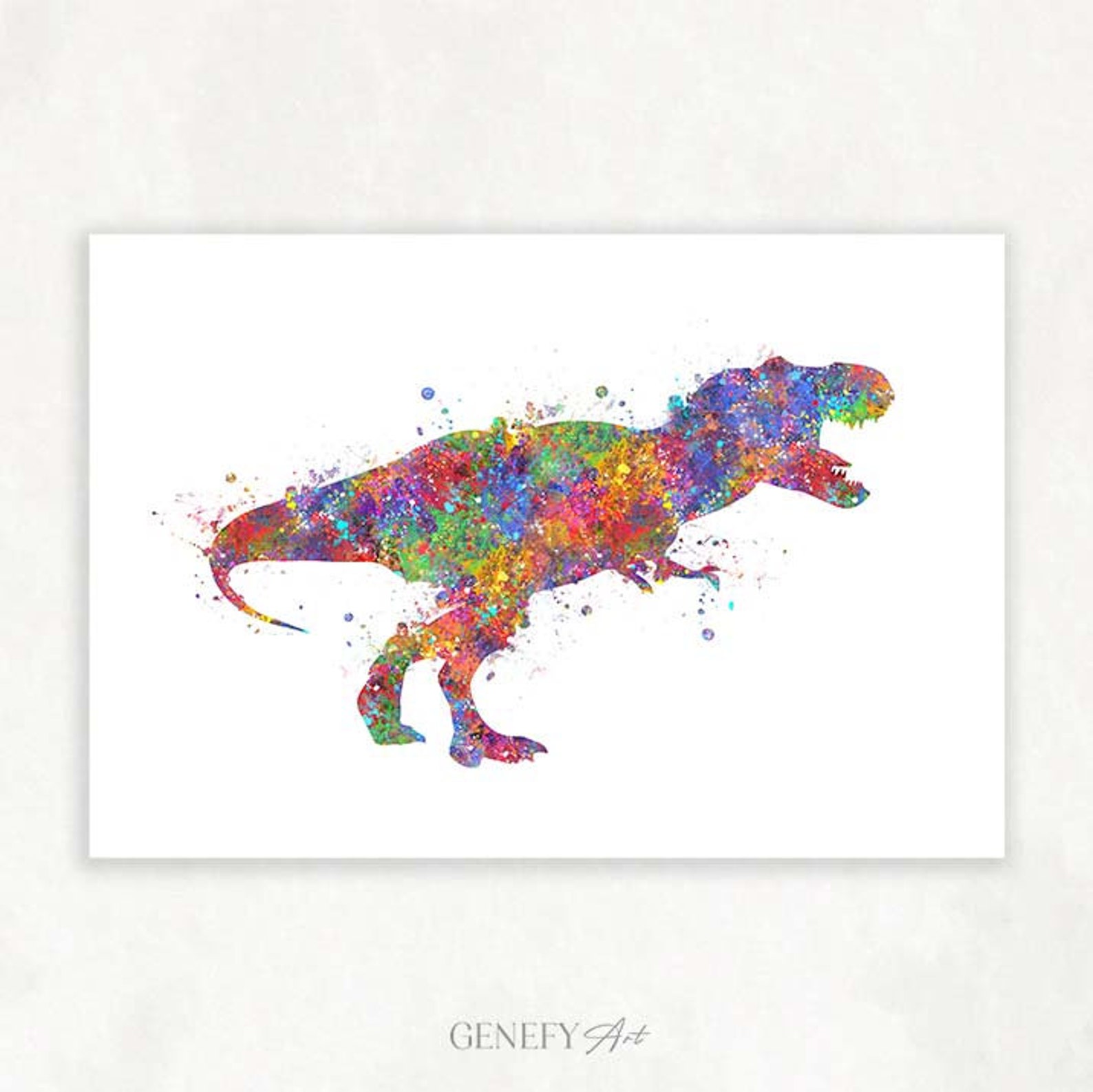 Tyrannosaurus T-rex Watercolor Print Dinosaur Watercolor Art - Etsy UK