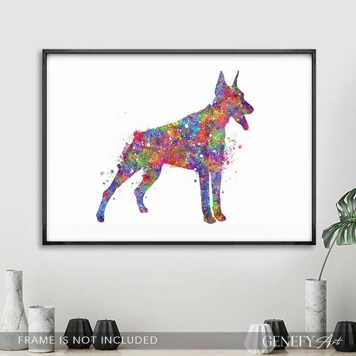 Doberman Watercolor Art Print Doberman Prints Doberman - Etsy