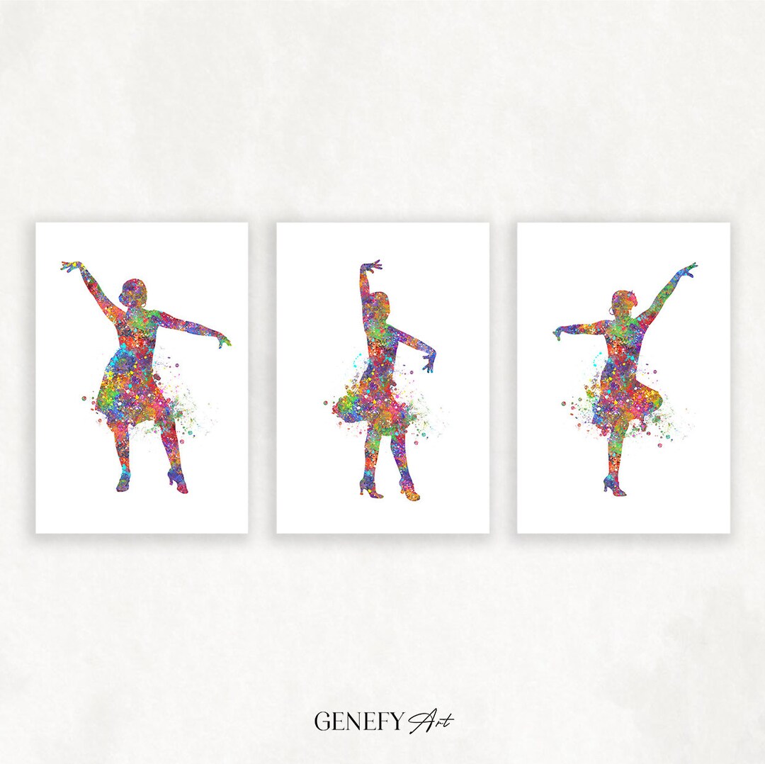 Salsa Dancing Watercolor Art Print Set of 3 Dancing Watercolor Poster ...