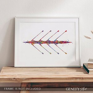 Quad Rowing Boat Watercolor Art Print: Water Sports Poster - Etsy