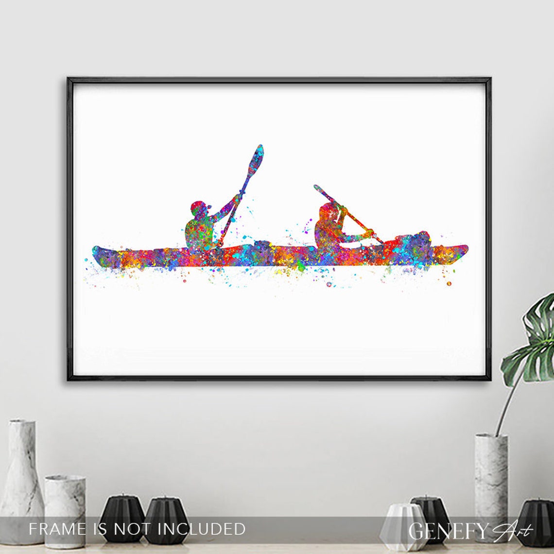 Kayaking Couple Watercolour Print Kayaking Poster Water | Etsy