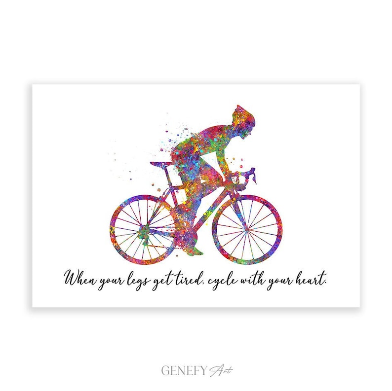 Cycling Inspirational Quote Art Print Motivational Quote for - Etsy