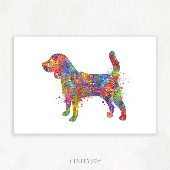 Beagle Watercolour Art Print Beagle Portrait Beagle Prints - Etsy