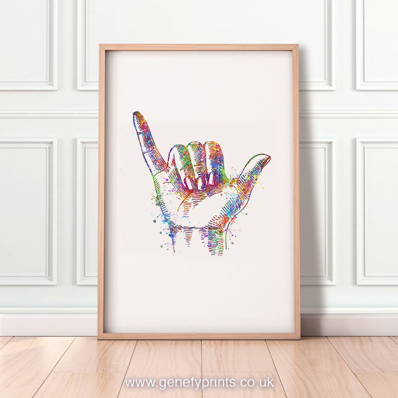 Shaka Sign Print - Etsy