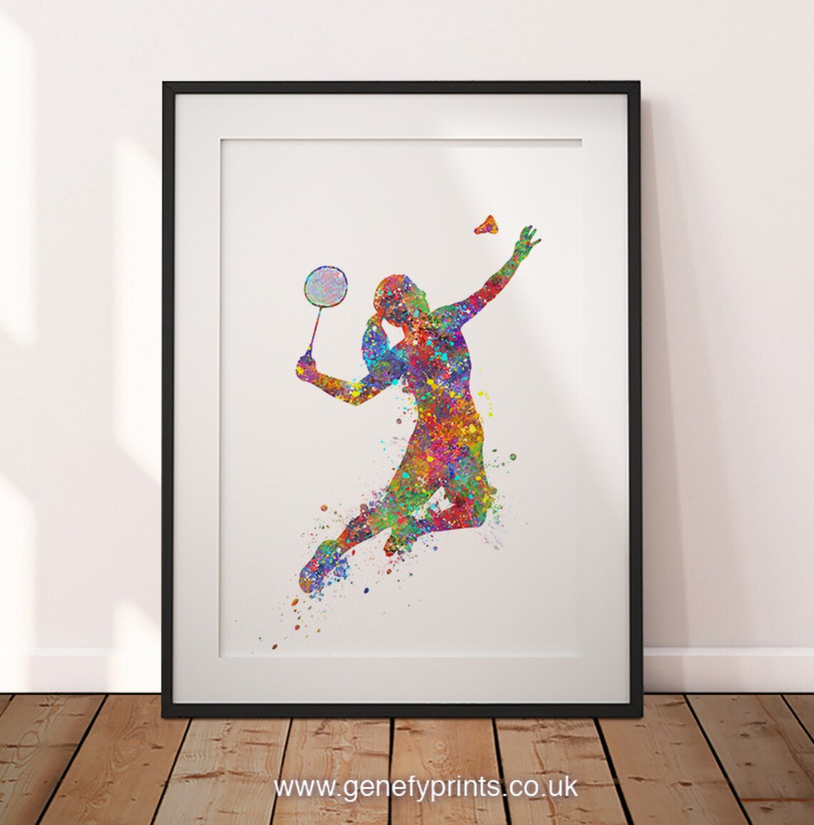 Badminton Watercolour Art Print Female Badminton Sport | Etsy