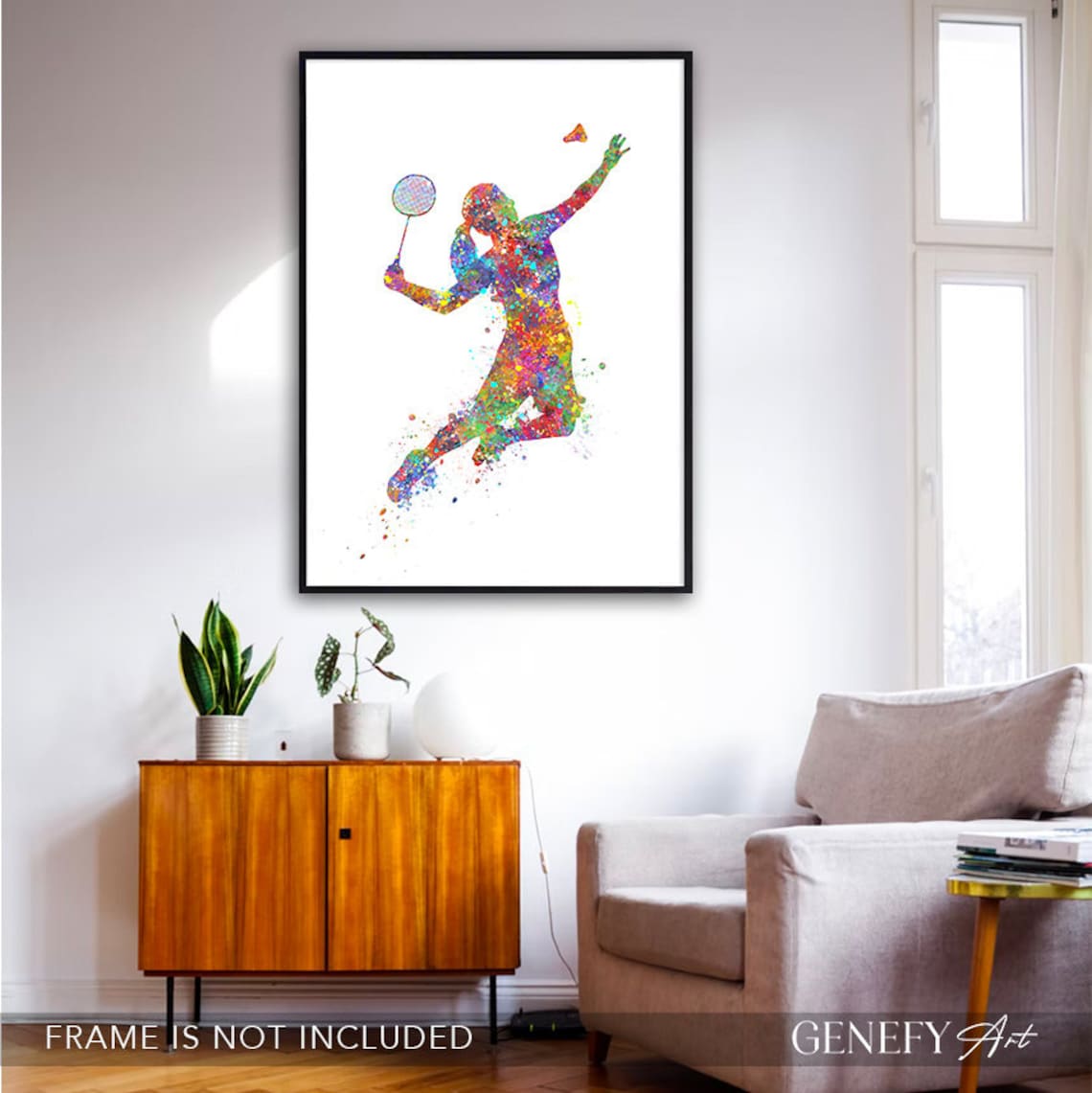 Badminton Watercolour Art Print Female Badminton Sport - Etsy Canada