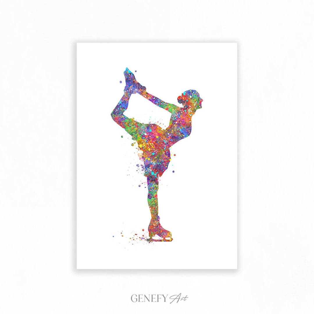 Ice Dance Watercolour Art Print Figure Skating Watercolour Print Ice ...