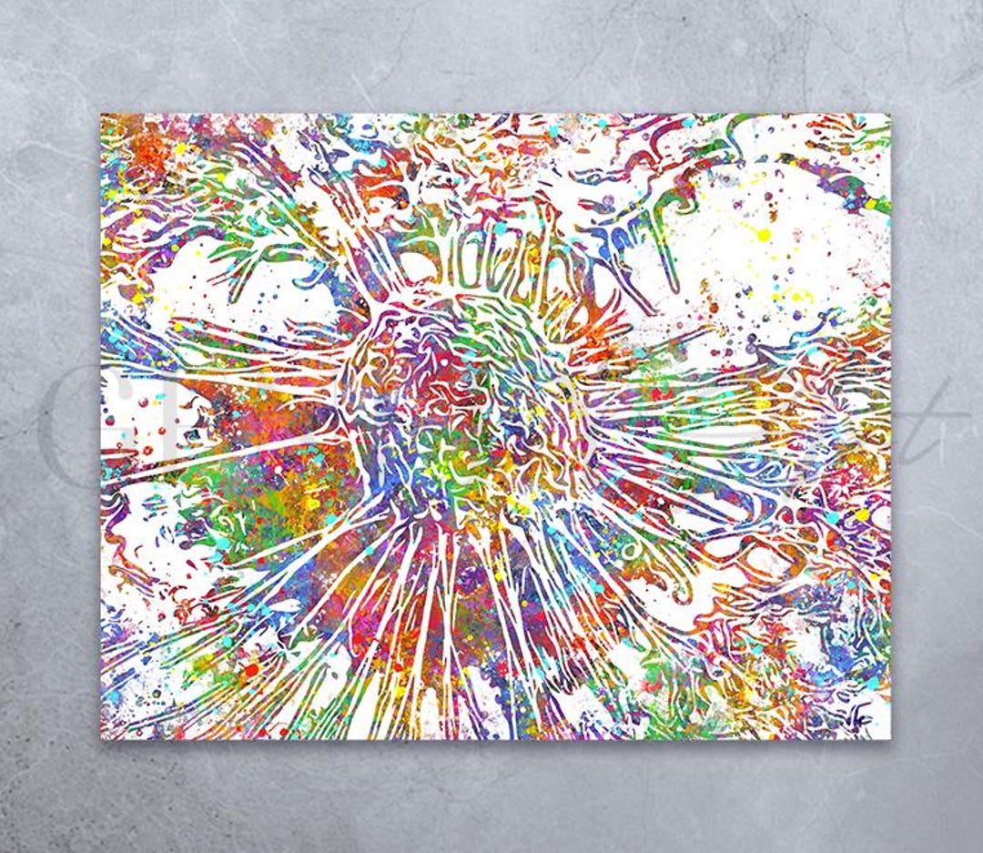 Cancer Cell Watercolour Art Print - Oncology Medical Art - Histology ...