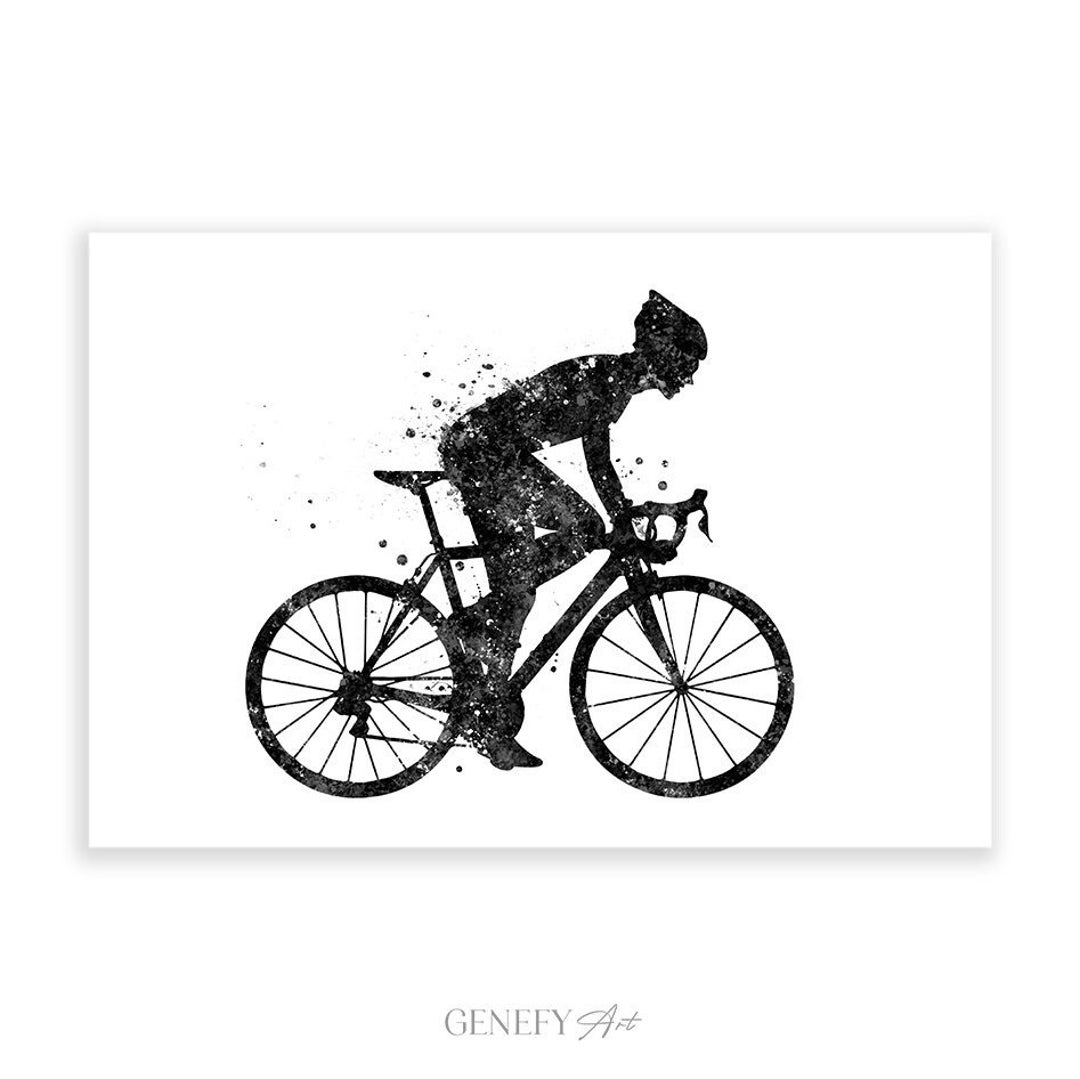 Road Cyclist Watercolour Art Print - Roadie Watercolour Art - Cyclist ...
