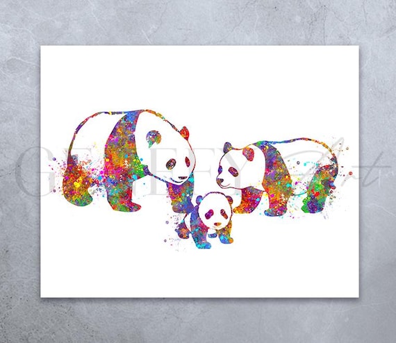 Panda Family Drawing