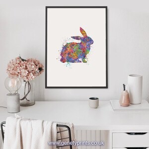 Rabbit Watercolour Poster Rabbit Prints Rabbit Poster | Etsy