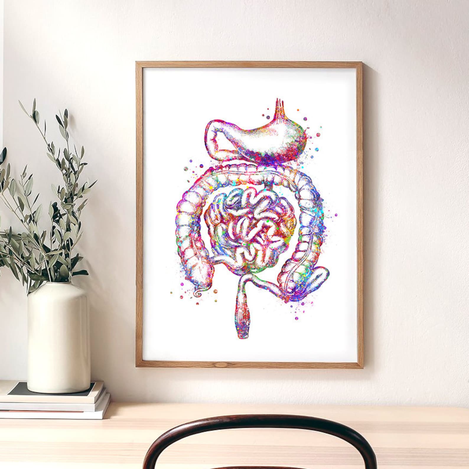 Human Stomach and Intestines Watercolour Art Print Human Digestion ...