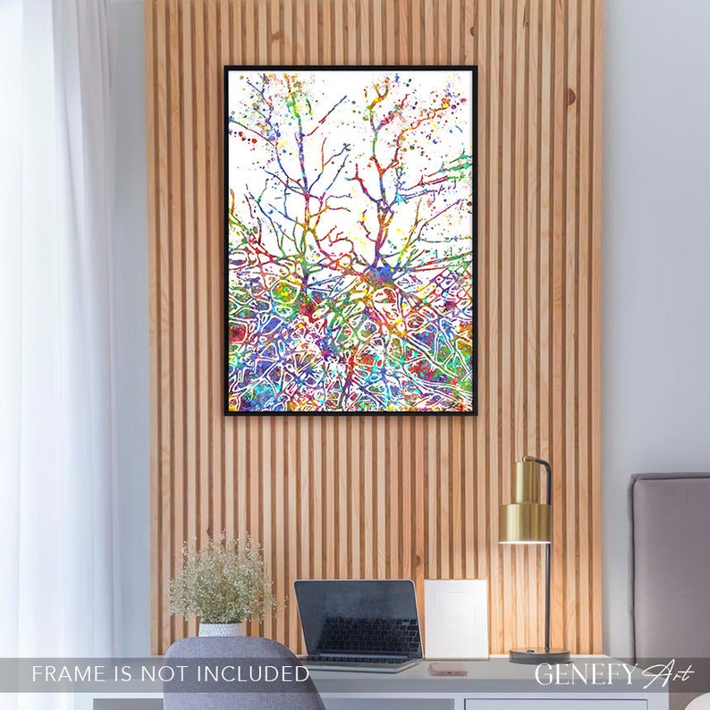 Neural Network Watercolor Art Print Neuron Synapses Art - Etsy