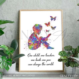 Teachers Quote Watercolour Print - Teaching Quote Poster ...