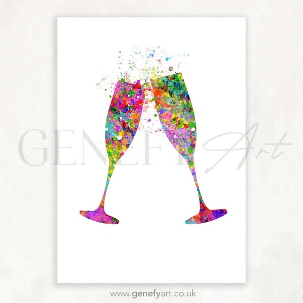 Champagne Print - Etsy