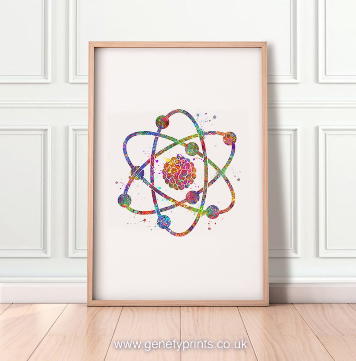 Atom Watercolor Print Atomic Structure Print Science | Etsy
