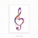 Treble Clef Music Note Art Print Treble Clef Music Symbol Watercolour ...