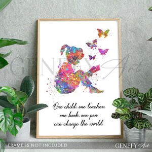 Teachers Quote Watercolour Print: Inspirational Gift for Mentors - Etsy