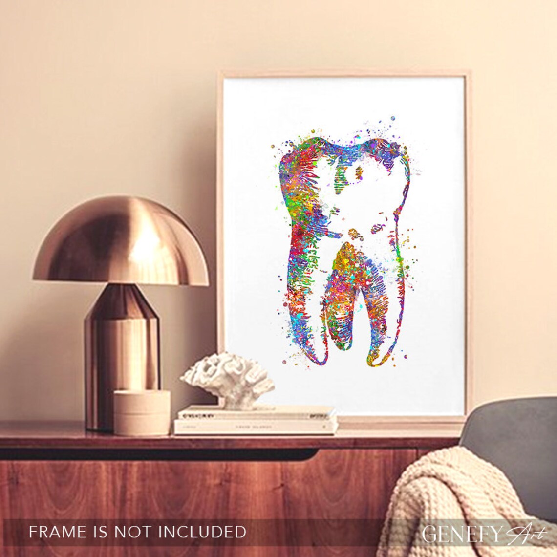 Tooth Watercolor Art Print Gift for Dentist Dentistry Art | Etsy