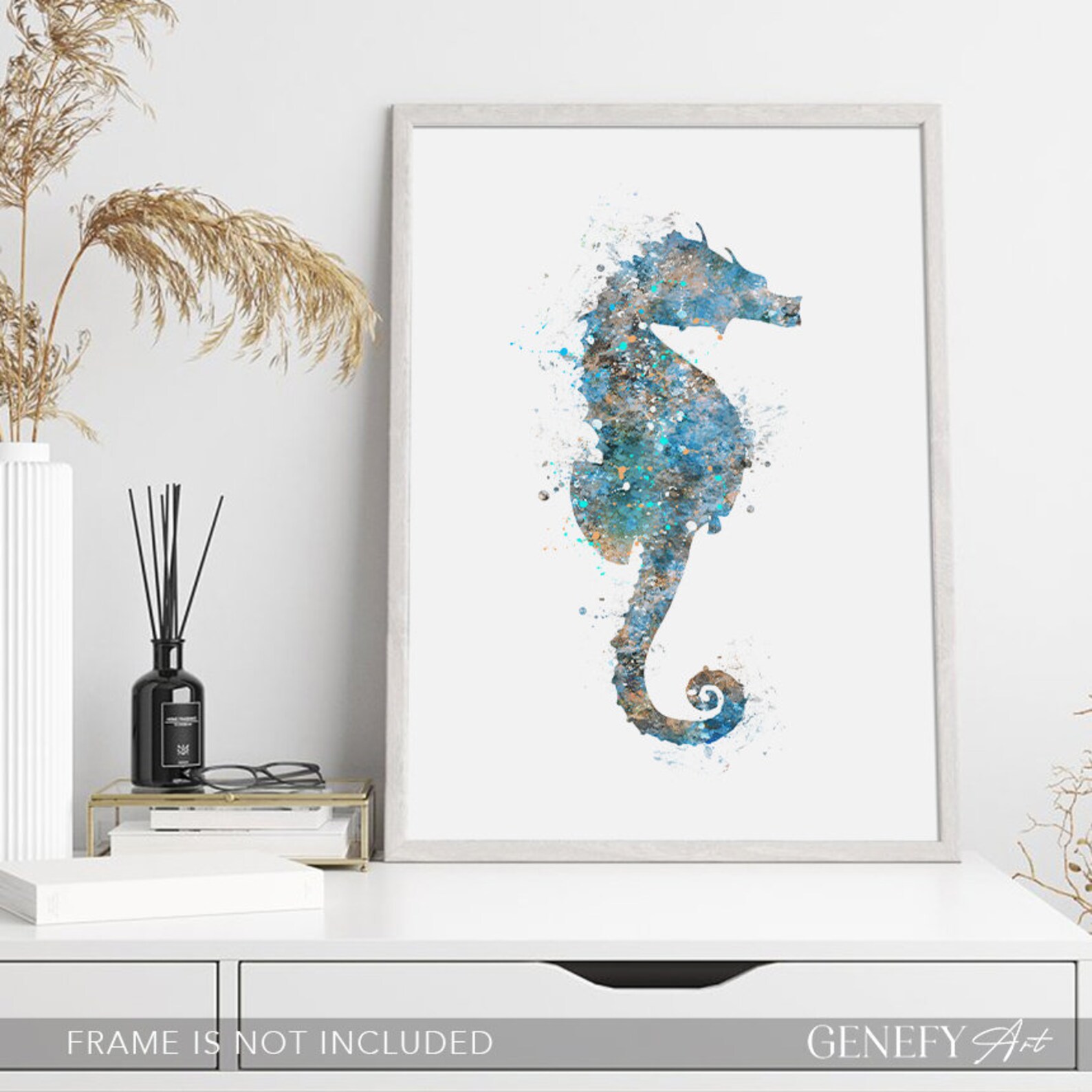 Seahorse Watercolour Art Print Seahorse Portrait Seahorse - Etsy