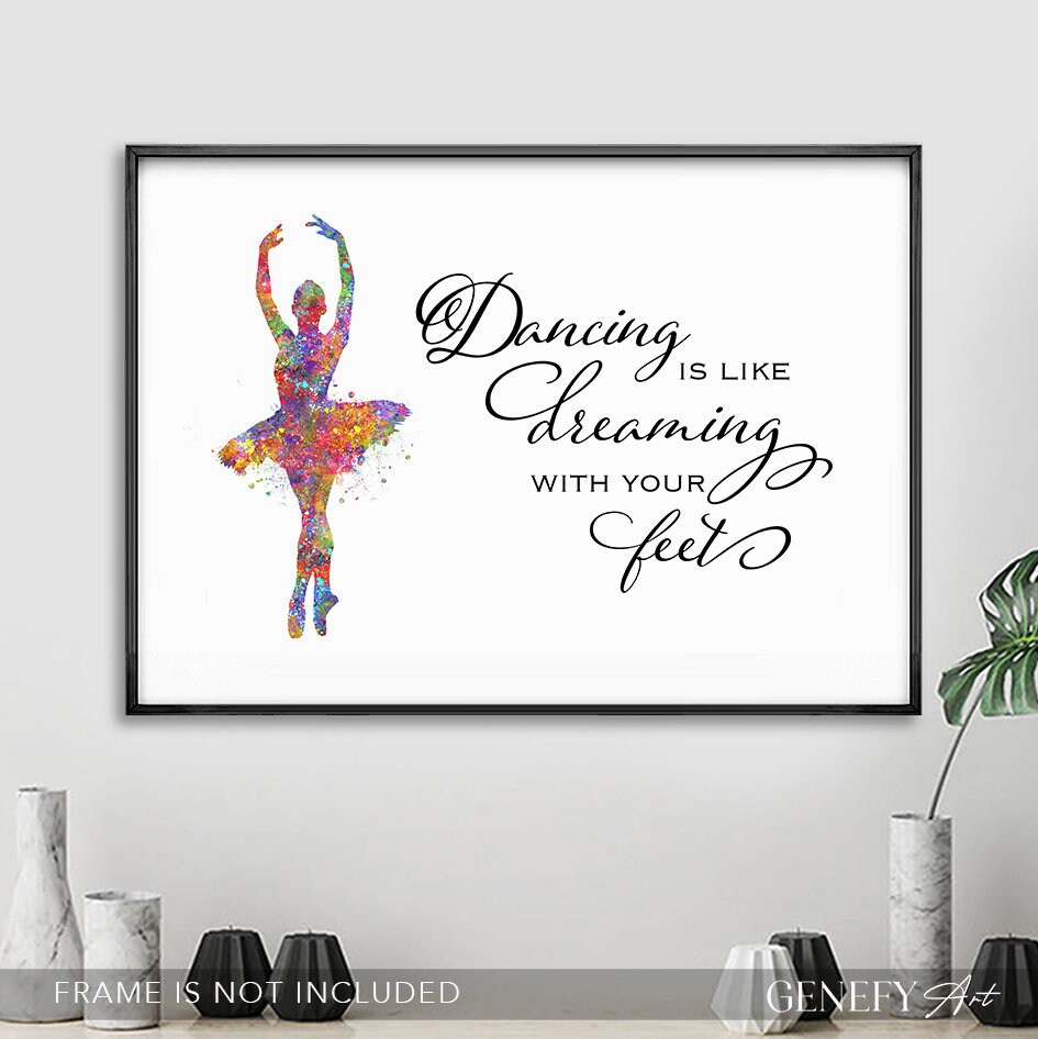 Dance Motivational Quote Watercolor Art Print Inspirational - Etsy