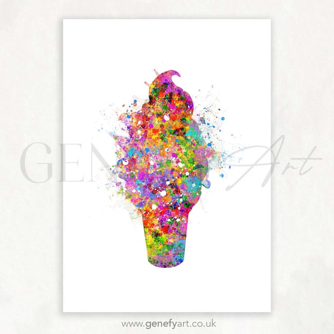 Ice Cream Watercolor Art Print: Kitchen Dining Decor - Etsy