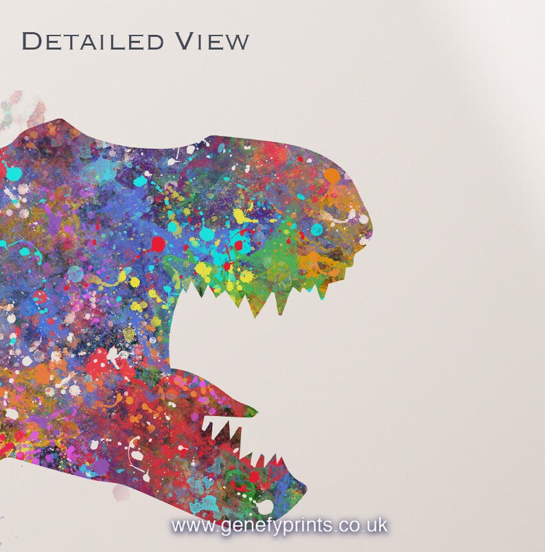 Tyrannosaurus T-rex Watercolor Print Dinosaur Watercolor Art | Etsy UK