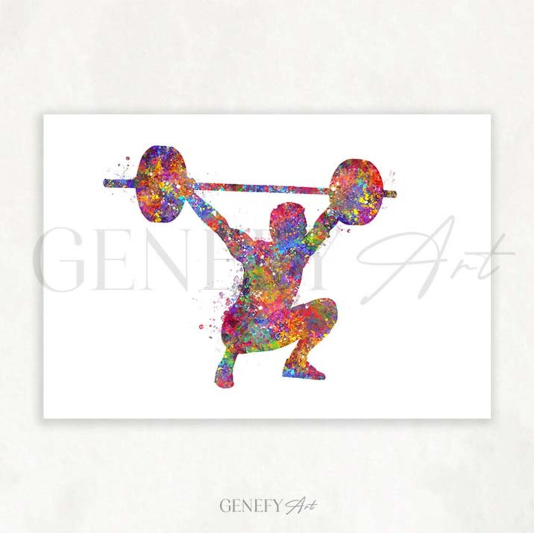 Weightlifter Watercolour Art Print - Bodybuilder Poster - Weightlifter ...