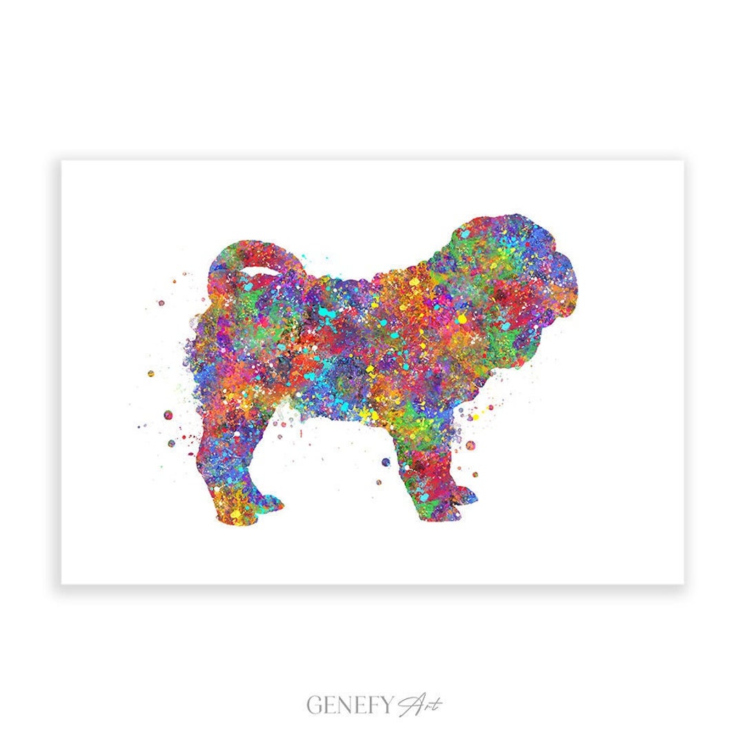 Shar Pei Dog Watercolour Art Print Chinese Shar Pei Prints Shar Pei ...