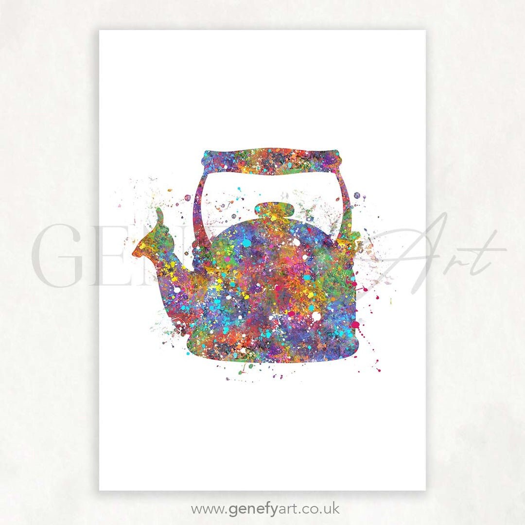 Vintage Kettle Watercolor Print Vintage Kettle Watercolor Poster ...