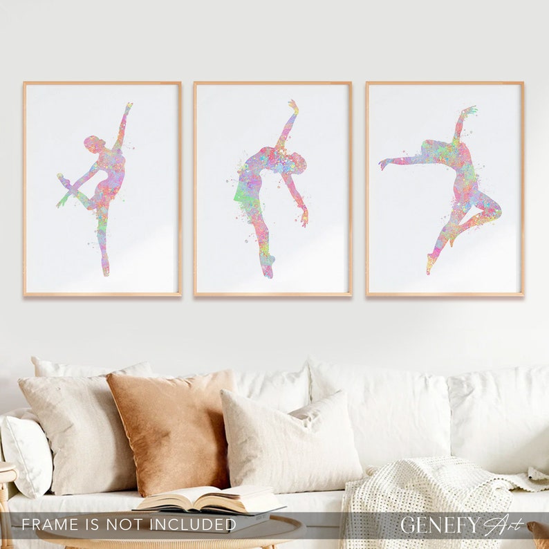Watercolor Lyrical Dance Art Print - Set of 3 Dancing Portraits - Etsy