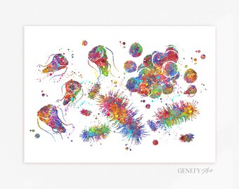 Portrait of a Human Watercolor of Human Cells - Etsy