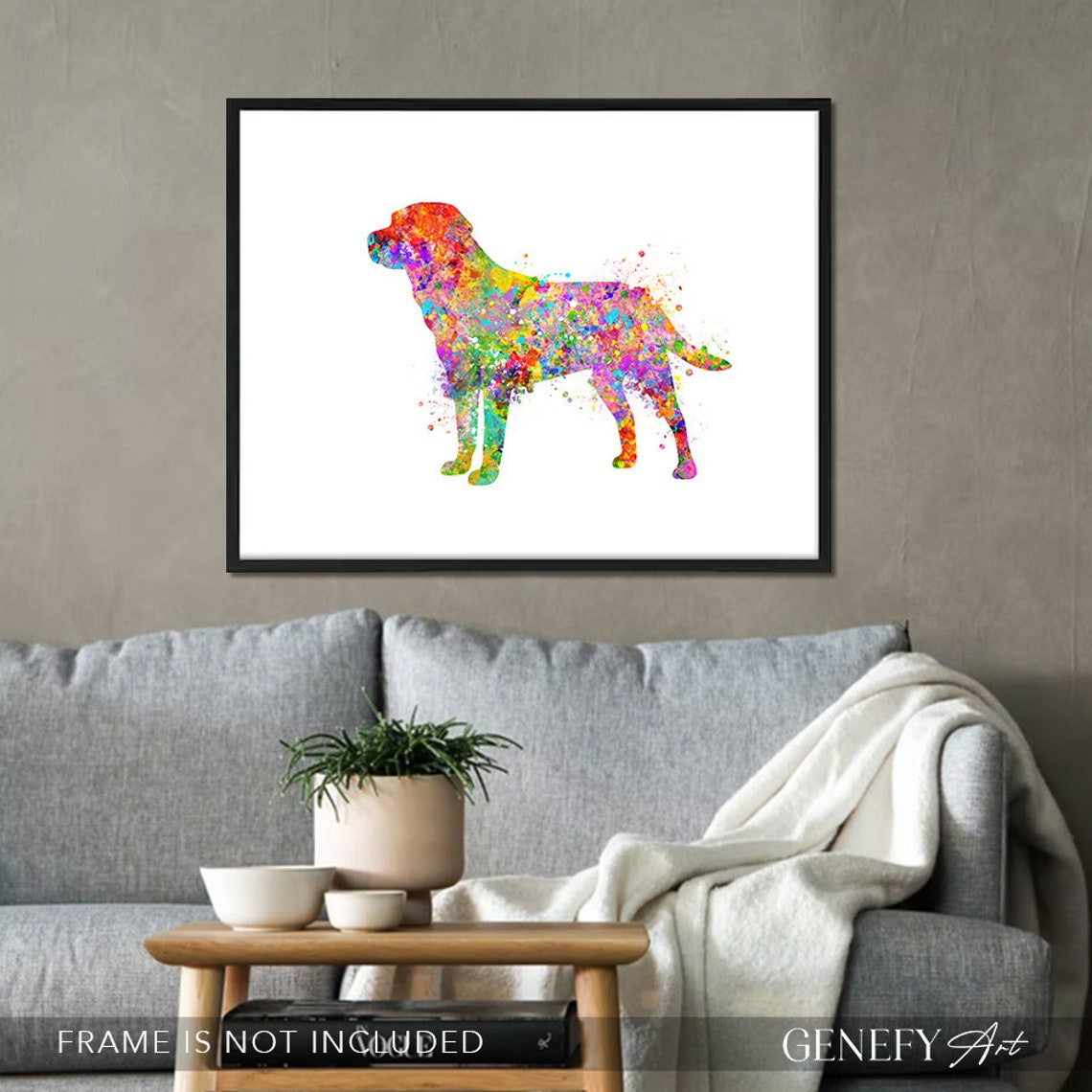 Colorful Labrador Dog Watercolor Art Print - Etsy