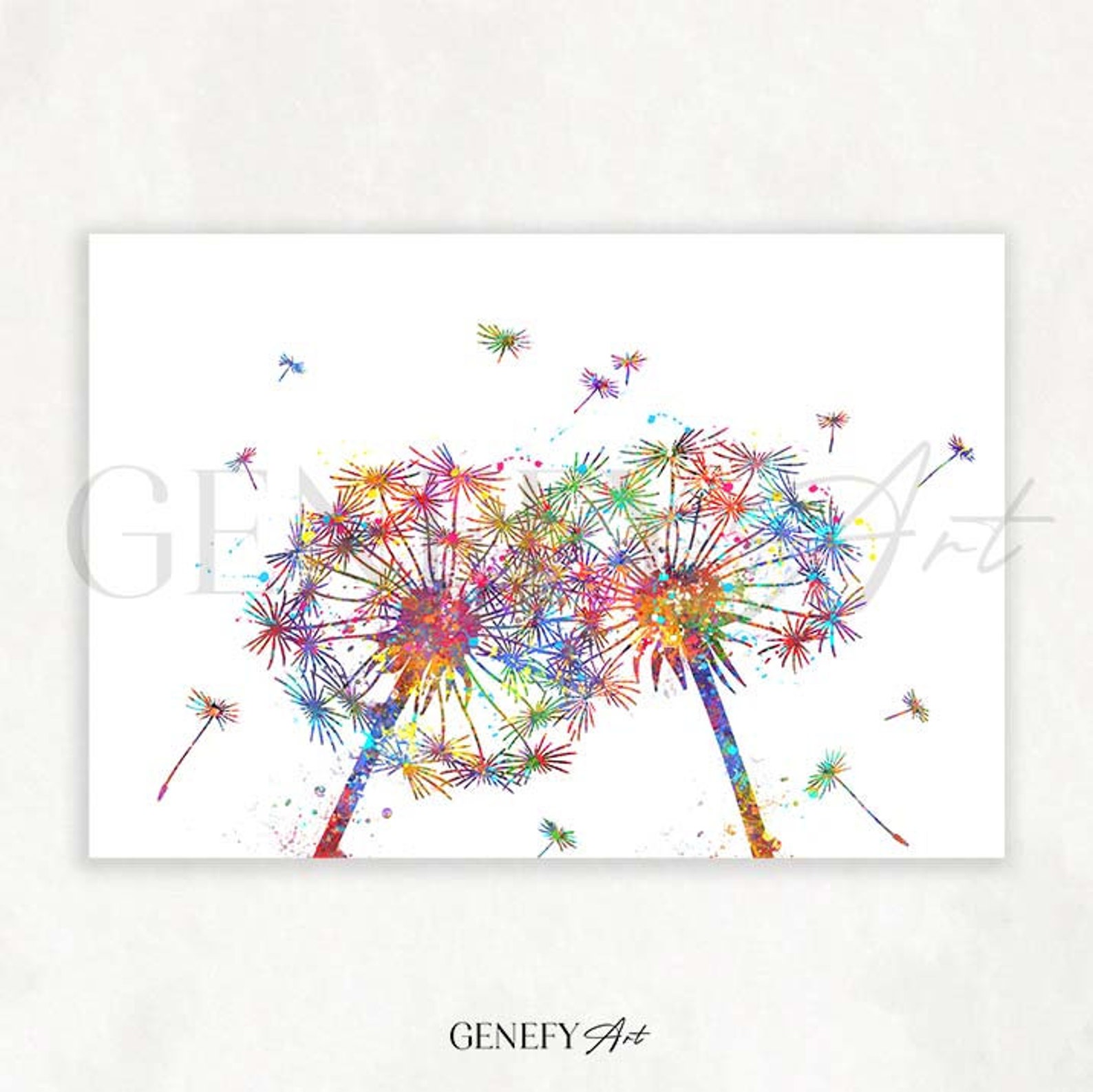 Dandelion Watercolour Art Print Dandelion Wall Art Nature | Etsy