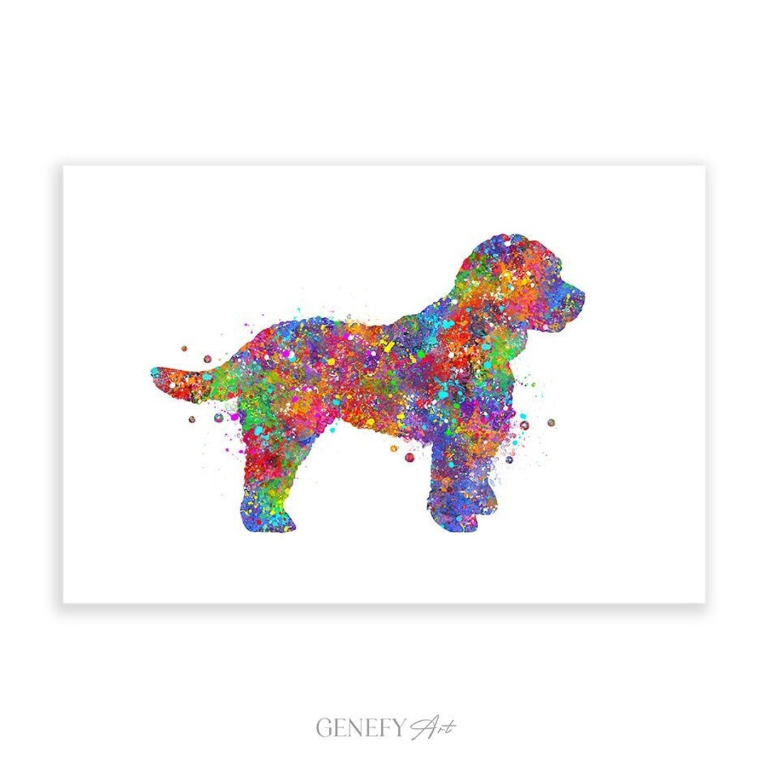 Cockapoo Watercolour Art Print - Cockapoo Portrait - Cockapoo Prints ...
