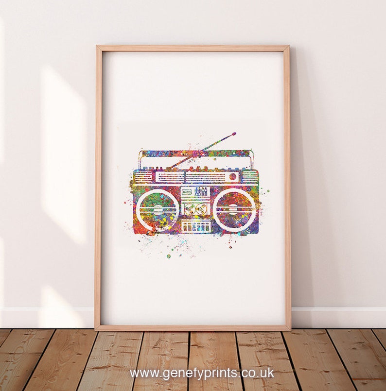 Boombox Watercolor Art Print Boombox Poster Boombox Wall | Etsy