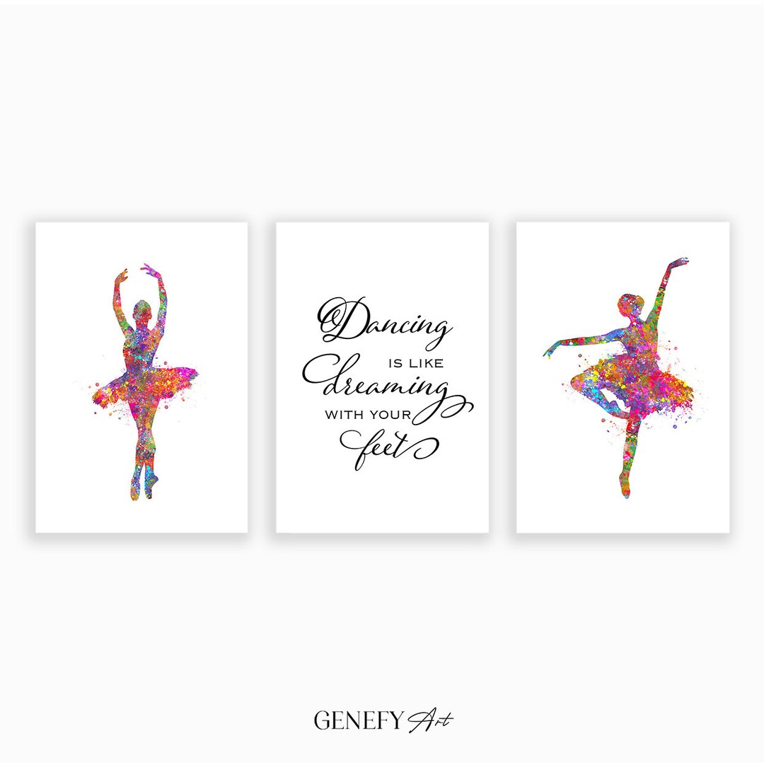 Dance Motivational Quote Watercolor Print, Set of 3 Prints ...