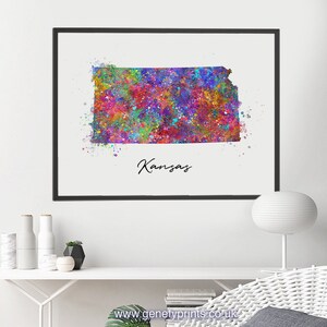 Kansas State Map Print - I Love Kansas Art - Kansas Map Art - Kansas ...