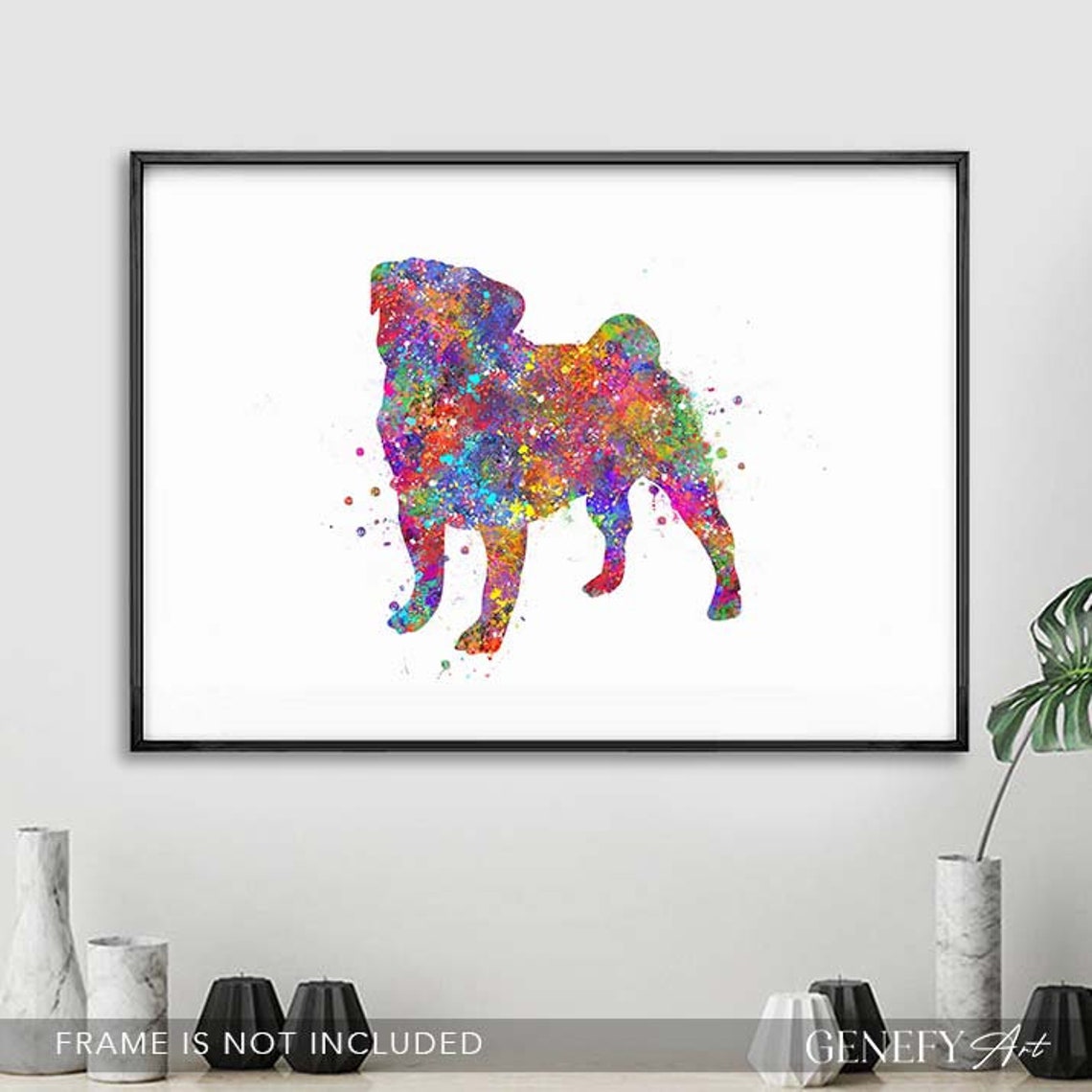 Pug Watercolor Art Print Pug Watercolor Prints Pug Poster - Etsy