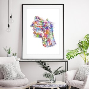 Respiratory System Watercolor Art Print, Human Respiratory Anatomy ...