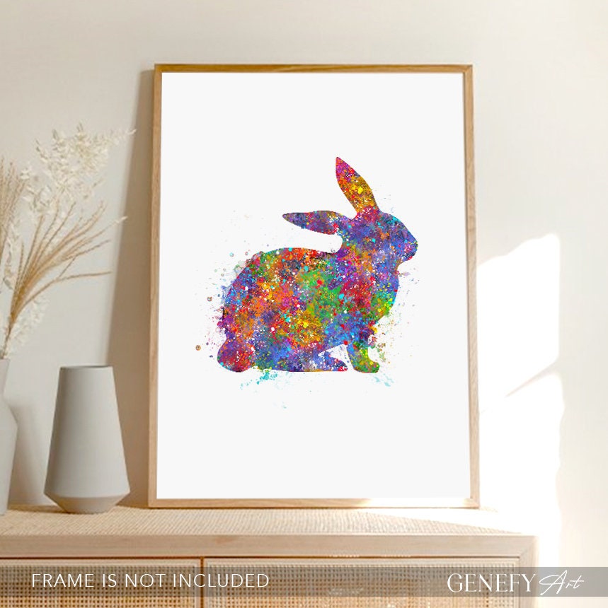 Rabbit Watercolour Poster Rabbit Prints Rabbit Poster - Etsy