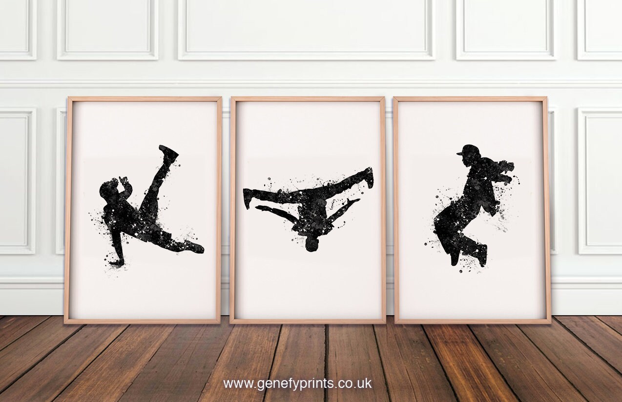 Breakdance Watercolour Art Print Set of 3 Prints | Etsy UK
