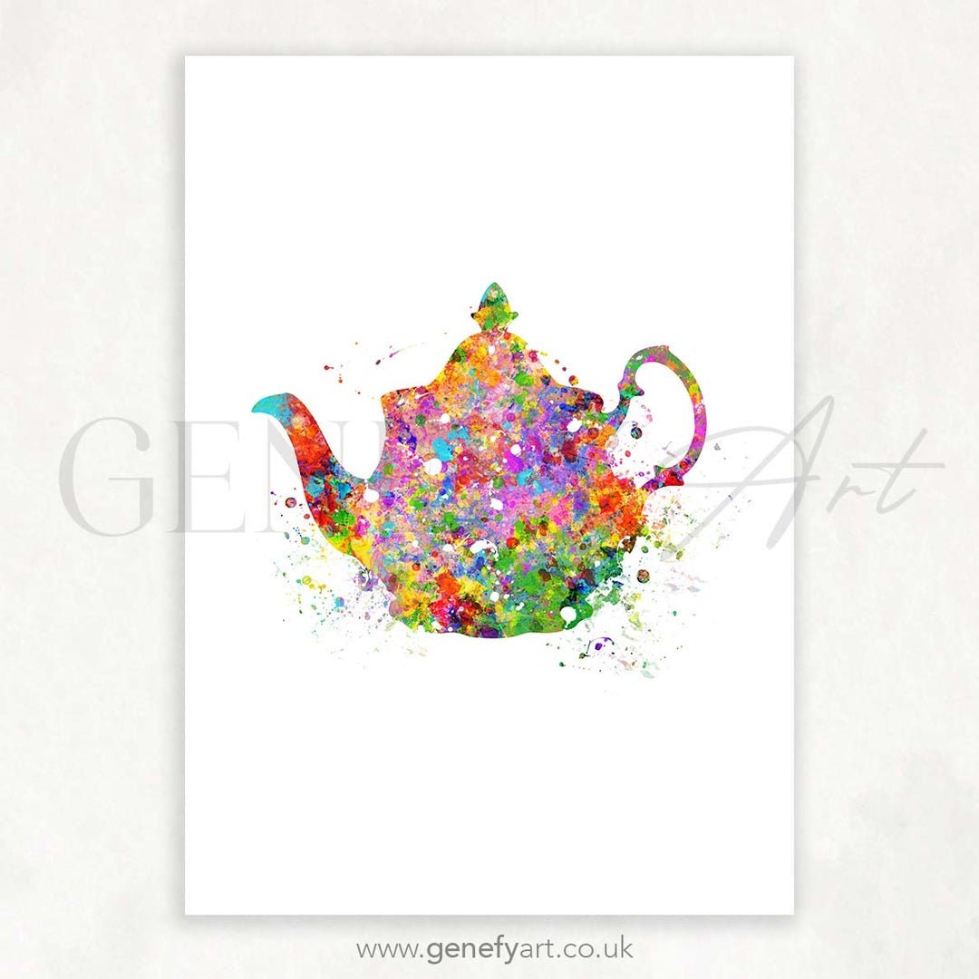 Teapot Watercolor Print Kitchen Wall Art Prints Teapot Prints Kitchen ...