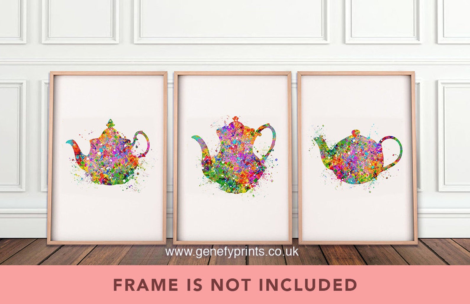 Teapot Watercolor Art Print Set of 3 Prints Kitchen Prints | Etsy