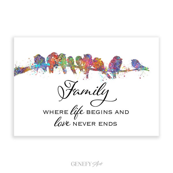 Family Bird Print - Etsy
